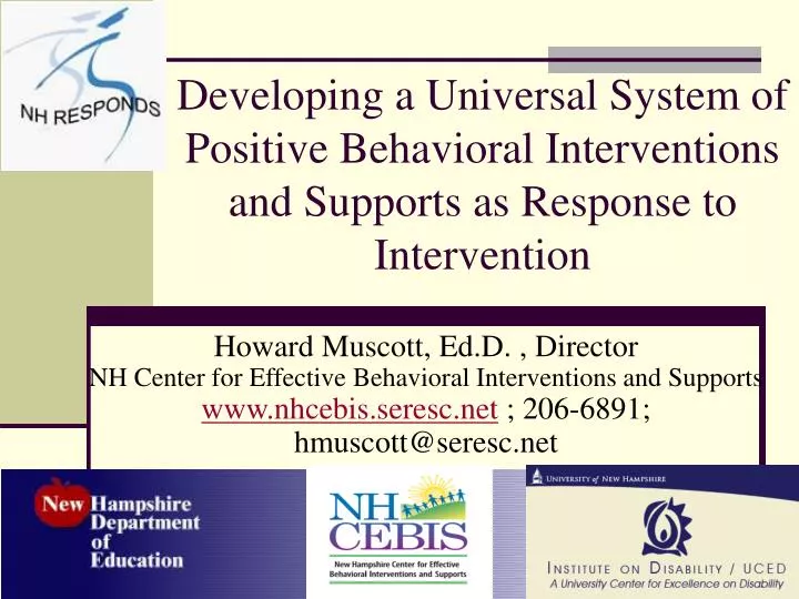PPT - Howard Muscott, Ed.D. , Director NH Center for Effective ...