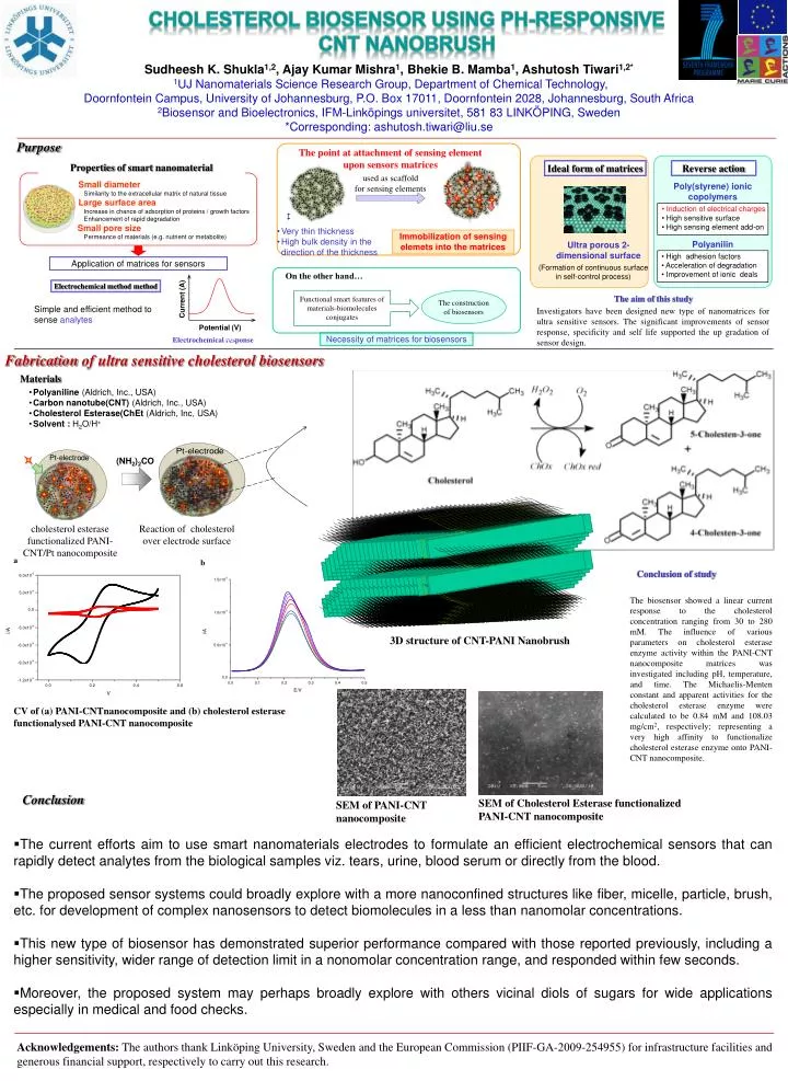 PPT - Cholesterol biosensor using Ph-responsive cnt nanobrush ...