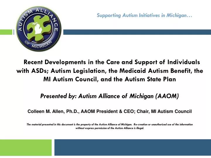 PPT - Supporting Autism Initiatives in Michigan… PowerPoint ...