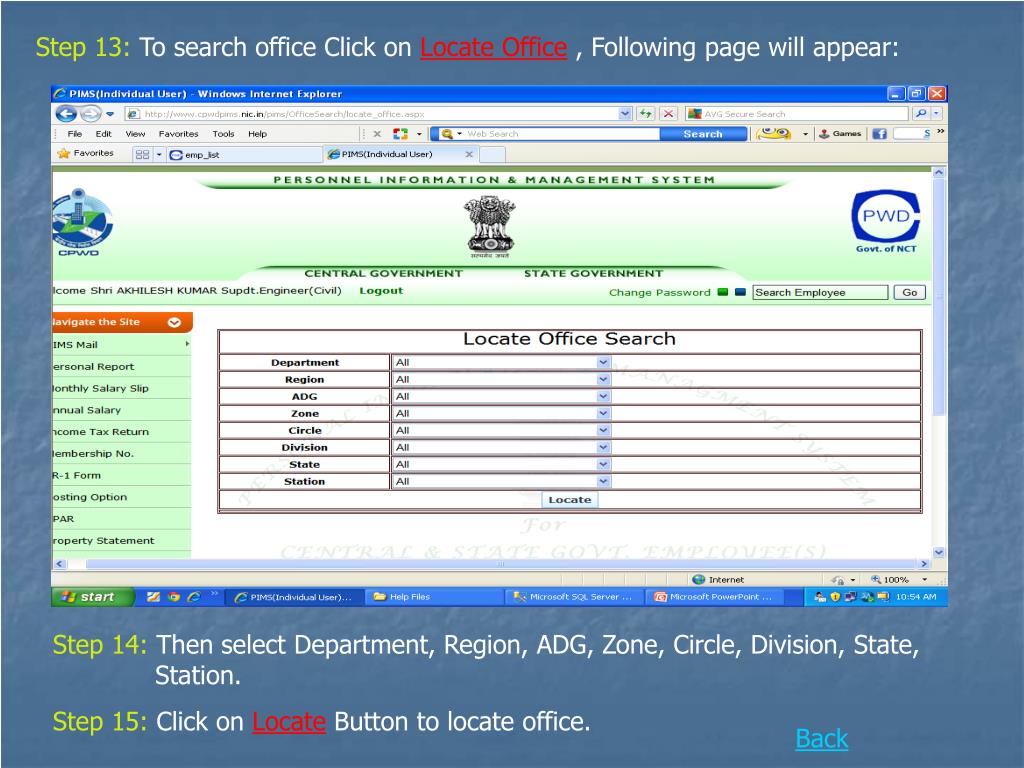 PPT - Help file For Individual/Office Employee PIMS Login PowerPoint ...