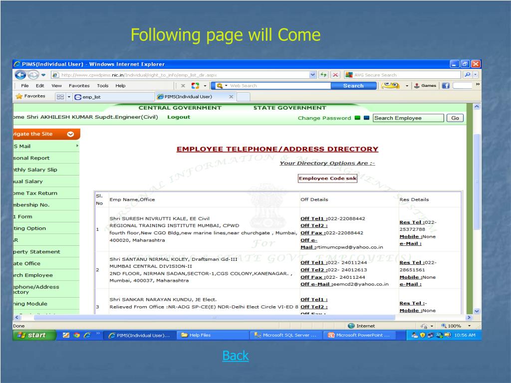 PPT - Help file For Individual/Office Employee PIMS Login PowerPoint ...