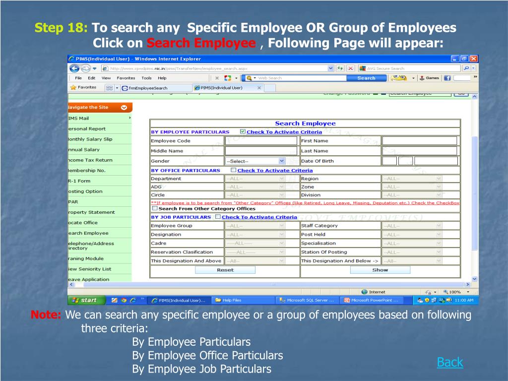 PPT - Help file For Individual/Office Employee PIMS Login PowerPoint ...