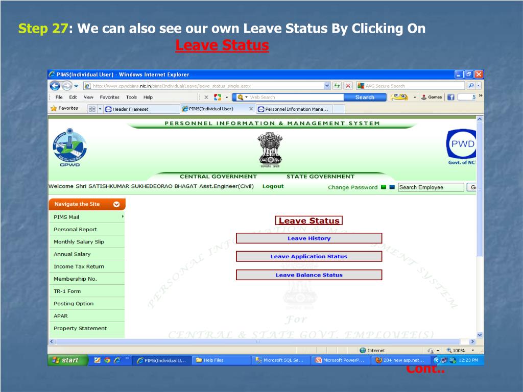 PPT - Help file For Individual/Office Employee PIMS Login PowerPoint ...