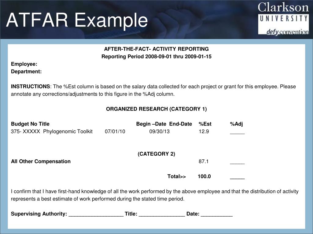 PPT - DIVISION OF RESEARCH Effort Reporting & After-The-Fact Activity ...