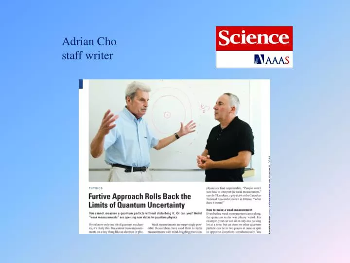 PPT - Adrian Cho staff writer PowerPoint Presentation, free download ...