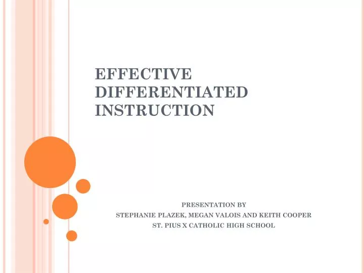 PPT - EFFECTIVE DIFFERENTIATED INSTRUCTION PowerPoint Presentation ...