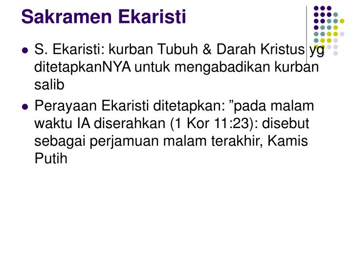 PPT - TUJUH SAKRAMEN DALAM GEREJA KATOLIK PowerPoint Presentation - ID ...