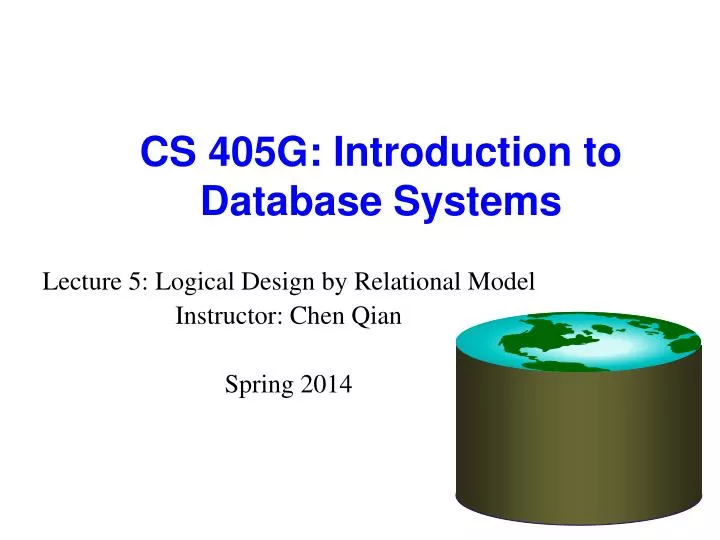 PPT - CS 405G: Introduction to Database Systems PowerPoint Presentation - ID:4597452