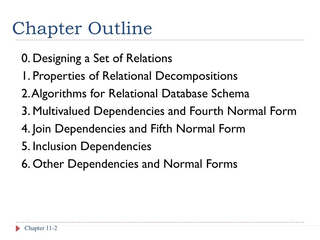 Ppt Chapter 11 Relational Database Design Algorithms And Further Dependencies Powerpoint 3424