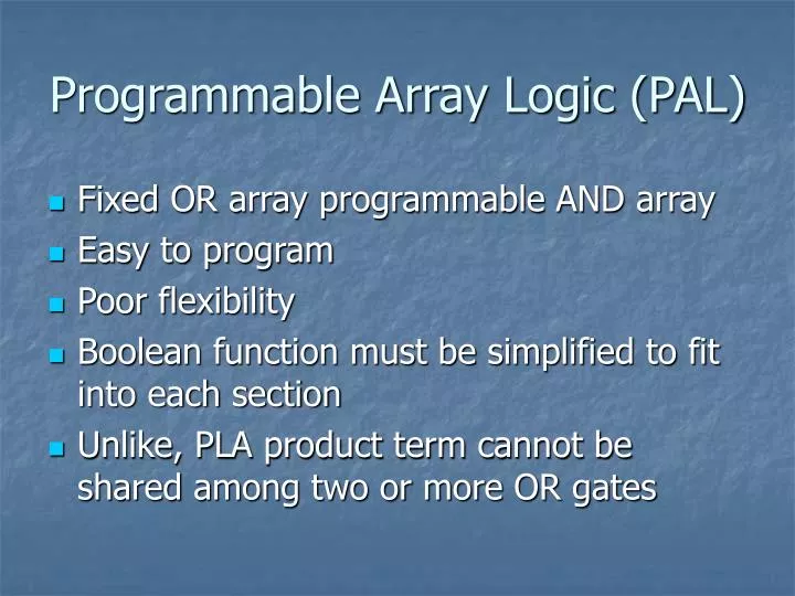 PPT Programmable Array Logic PAL PowerPoint Presentation Free 