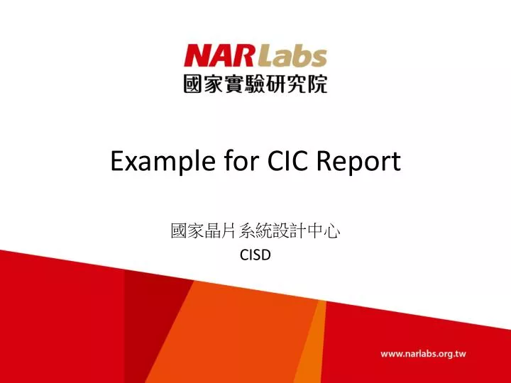 PPT - Example for CIC Report PowerPoint Presentation, free download ...