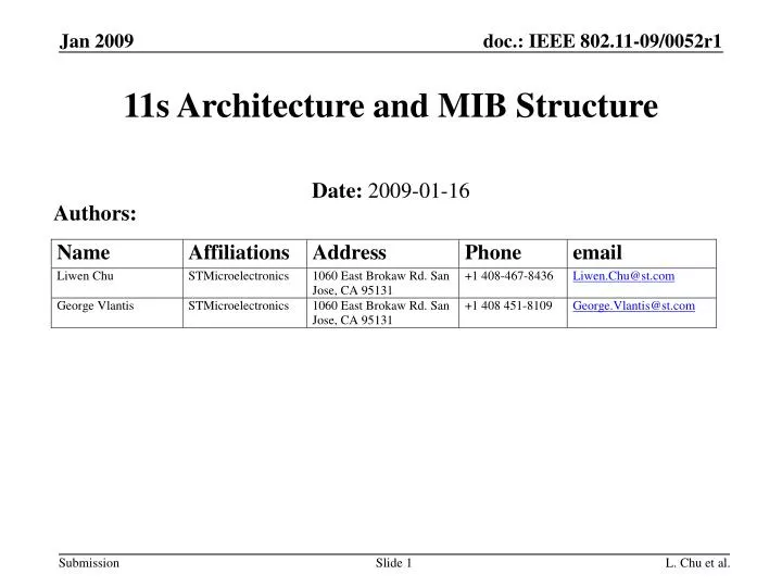 PPT - 11s Architecture and MIB Structure PowerPoint Presentation, free ...