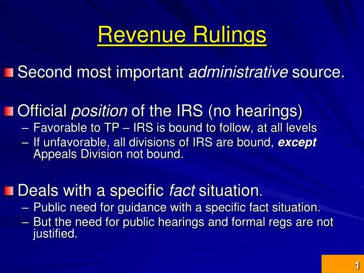PPT - Revenue Rulings PowerPoint Presentation, free download - ID:4600826