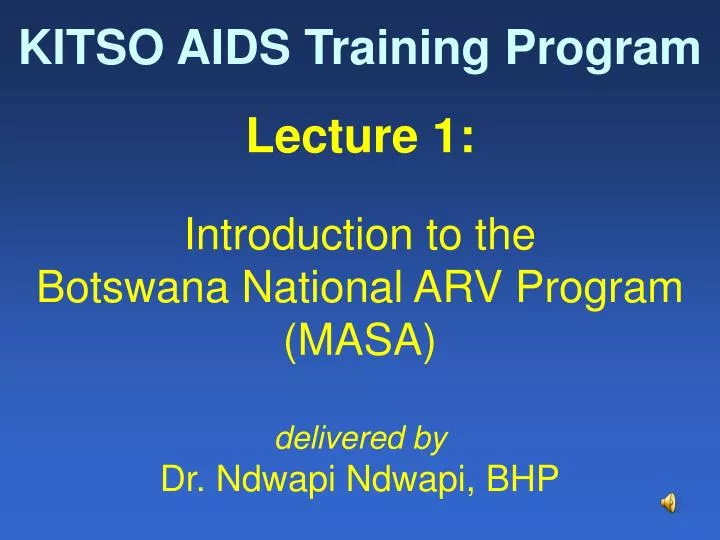 PPT - KITSO AIDS Training Program PowerPoint Presentation, free ...