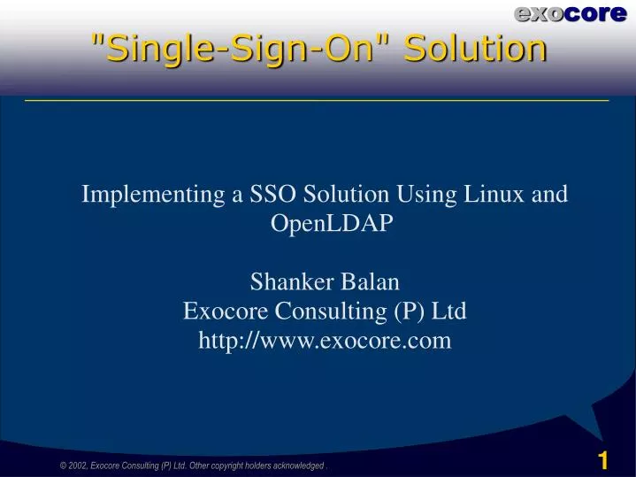 PPT - "Single-Sign-On" Solution PowerPoint Presentation, free download ...