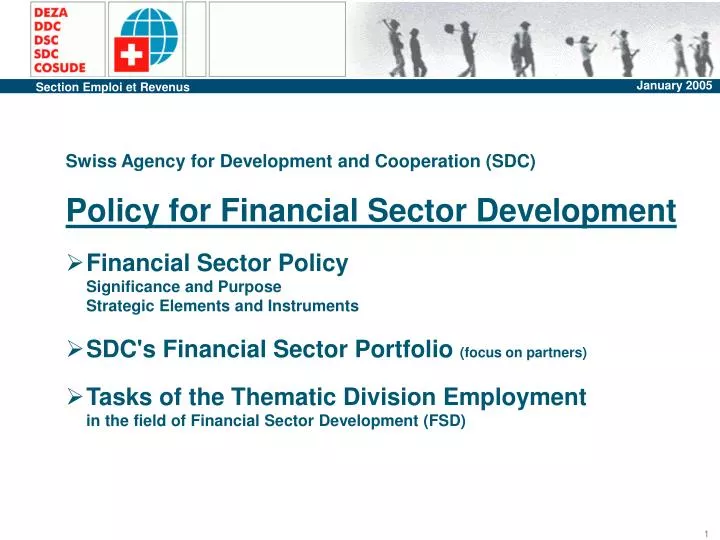 PPT - Swiss Agency for Development and Cooperation (SDC) Policy for ...