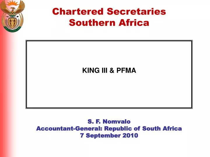 PPT - KING III & PFMA PowerPoint Presentation, free download - ID:4602635