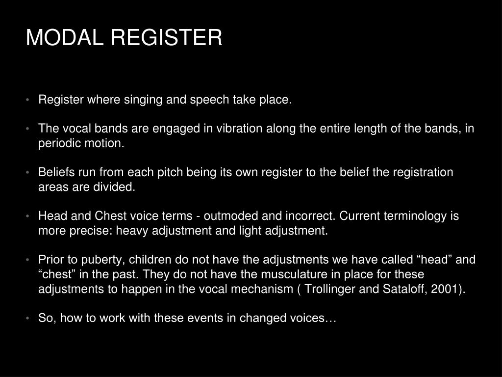 PPT - DIAGNOSING & CORRECTING VOCAL FAULTS IN YOUNG SINGERS PowerPoint ...