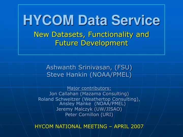 PPT - HYCOM Data Service PowerPoint Presentation, free download - ID ...