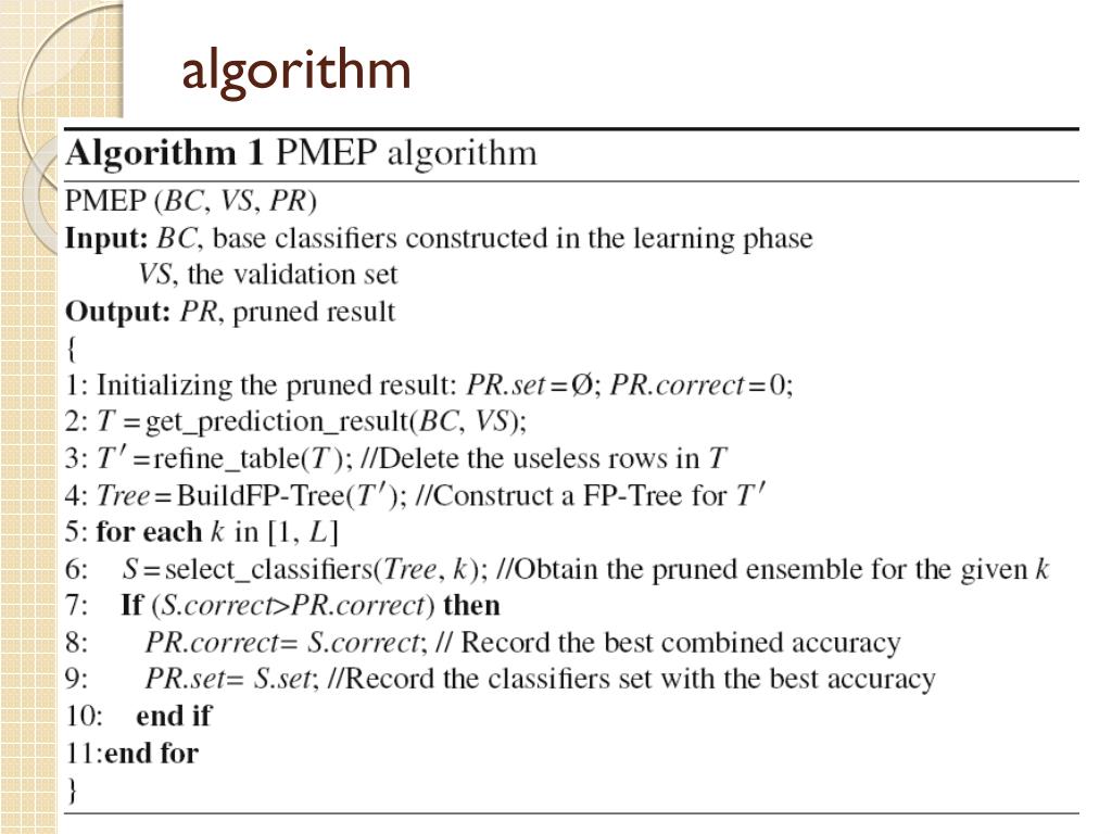 Ppt A Fast Ensemble Pruning Algorithm Based On Pattern Mining Process Powerpoint Presentation