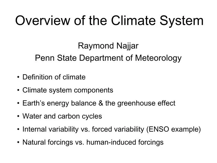 PPT - Overview of the Climate System PowerPoint Presentation, free ...