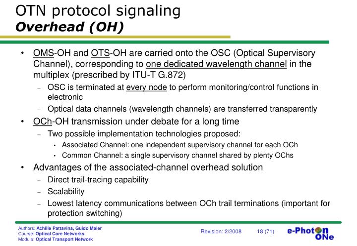 PPT - Optical Core Networks Optical Transport Network PowerPoint ...