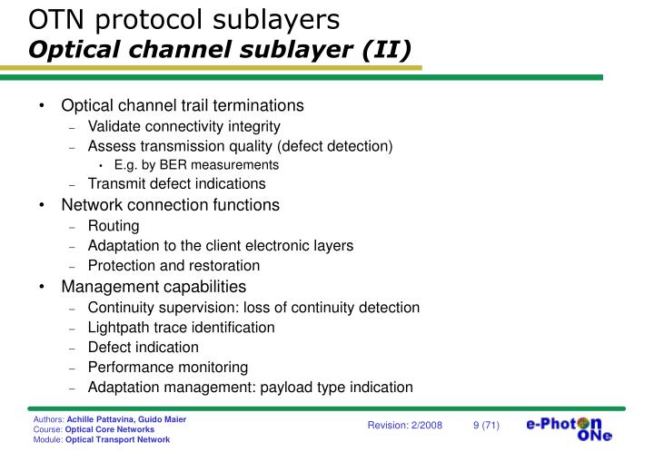 PPT - Optical Core Networks Optical Transport Network PowerPoint ...