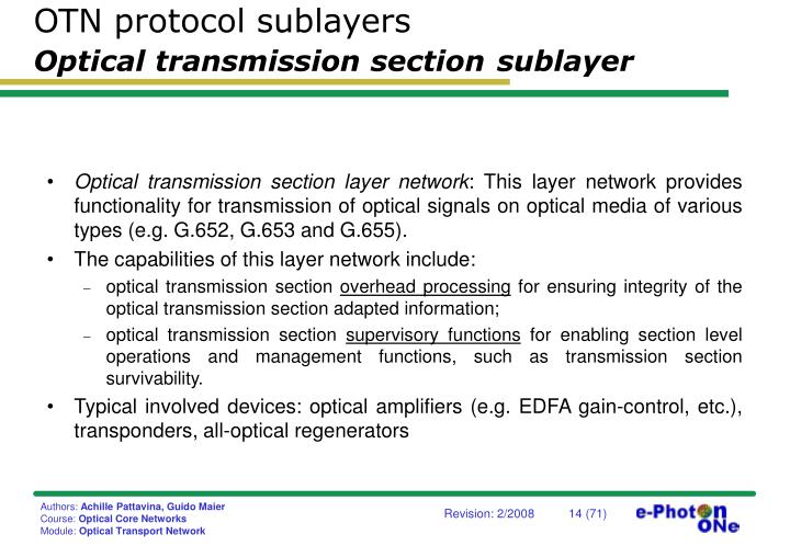 PPT - Optical Core Networks Optical Transport Network PowerPoint ...