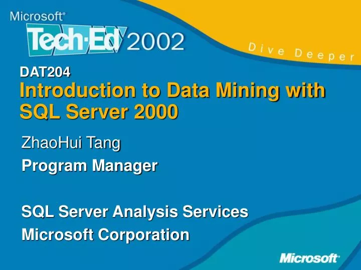 PPT - ZhaoHui Tang Program Manager SQL Server Analysis Services ...