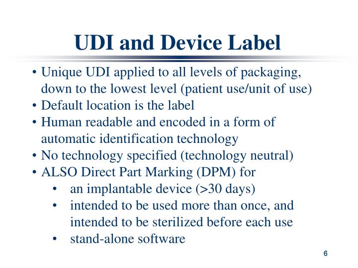 PPT - Unique Device Identification (UDI) – Enabling the Transformation ...
