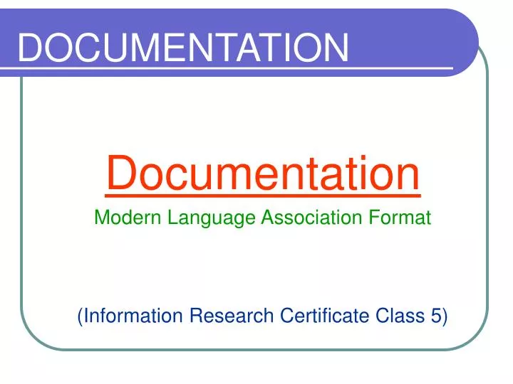 PPT - DOCUMENTATION PowerPoint Presentation, free download - ID:4603788