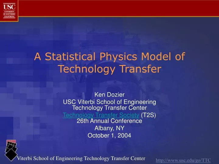 PPT - A Statistical Physics Model of Technology Transfer PowerPoint ...