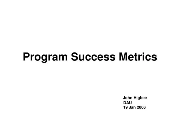PPT - Program Success Metrics PowerPoint Presentation, free download ...