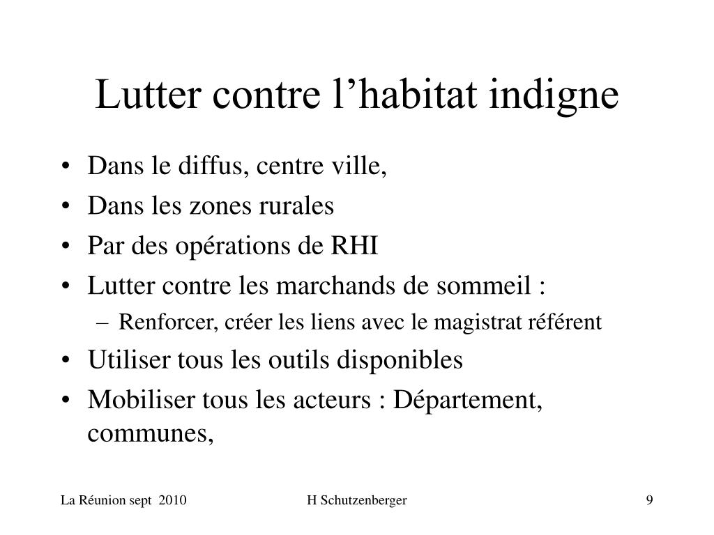 PPT - Actualité de la lutte contre l’habitat indigne PowerPoint ...