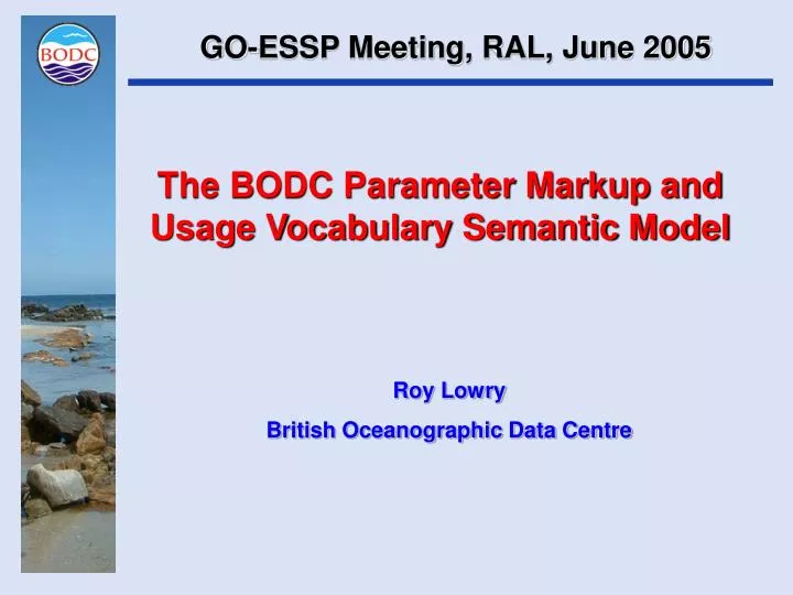 Ppt The Bodc Parameter Markup And Usage Vocabulary Semantic Model 