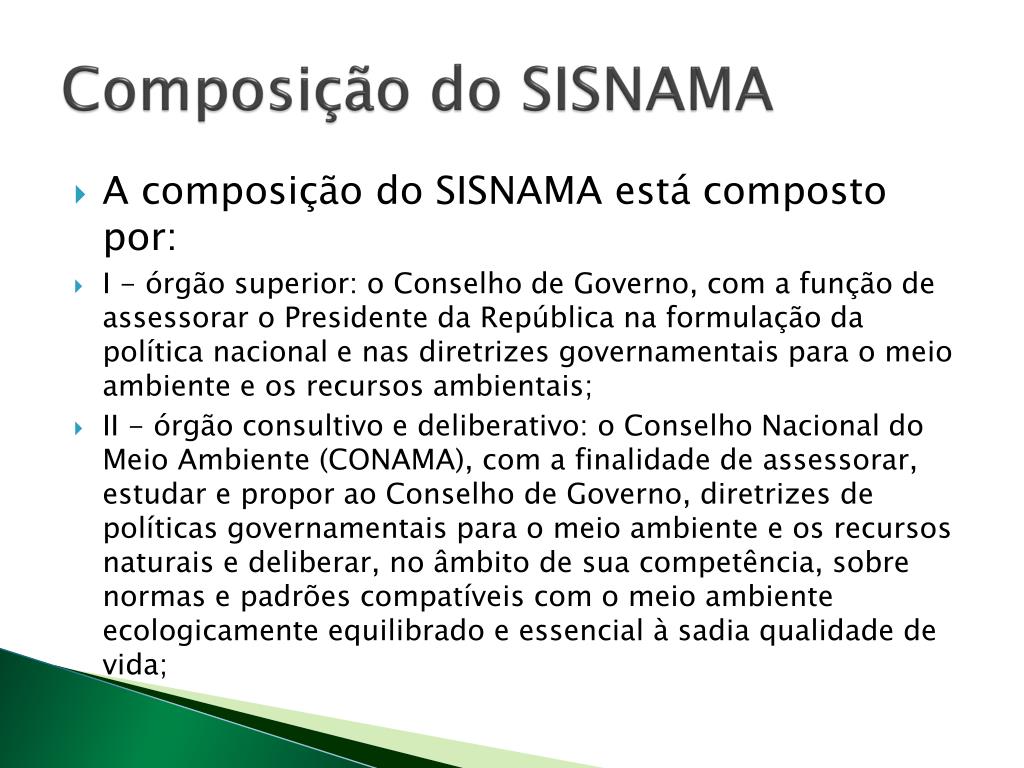 PPT - UNIDADE IV: POLÍTICA E SISTEMA NACIONAL DO MEIO AMBIENTE ...