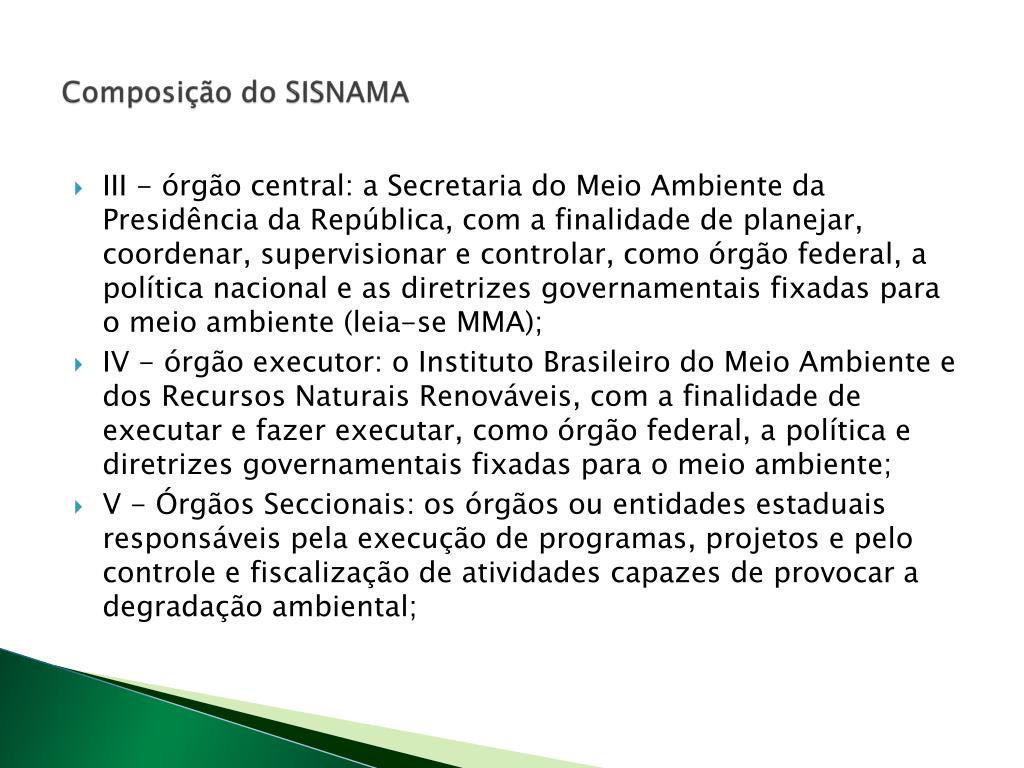 PPT - UNIDADE IV: POLÍTICA E SISTEMA NACIONAL DO MEIO AMBIENTE ...
