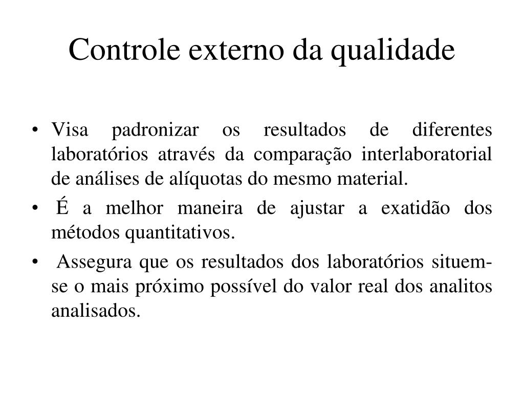 Ppt Introdução Ao Controle De Qualidade Em Laboratórios Clínicos