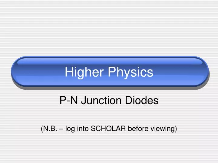 PPT - Higher Physics PowerPoint Presentation, free download - ID:4607611
