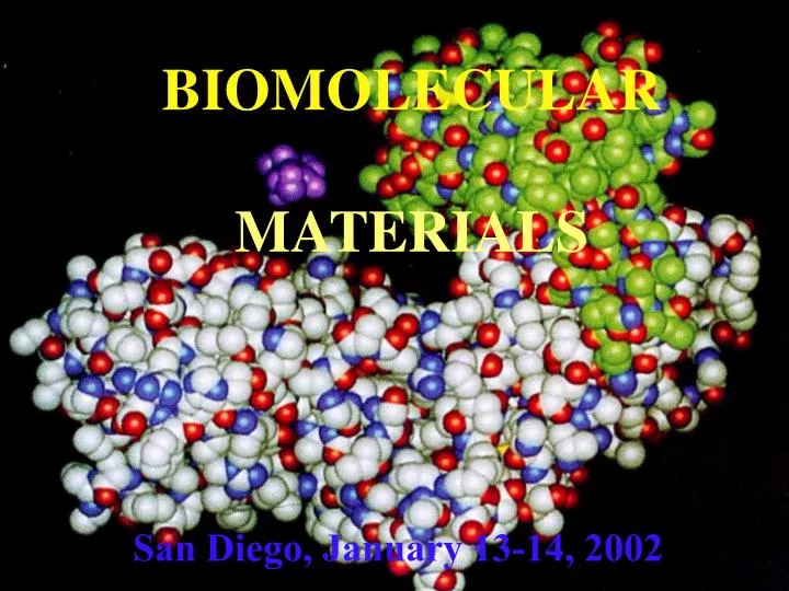 PPT - BIOMOLECULAR MATERIALS PowerPoint Presentation, free download ...