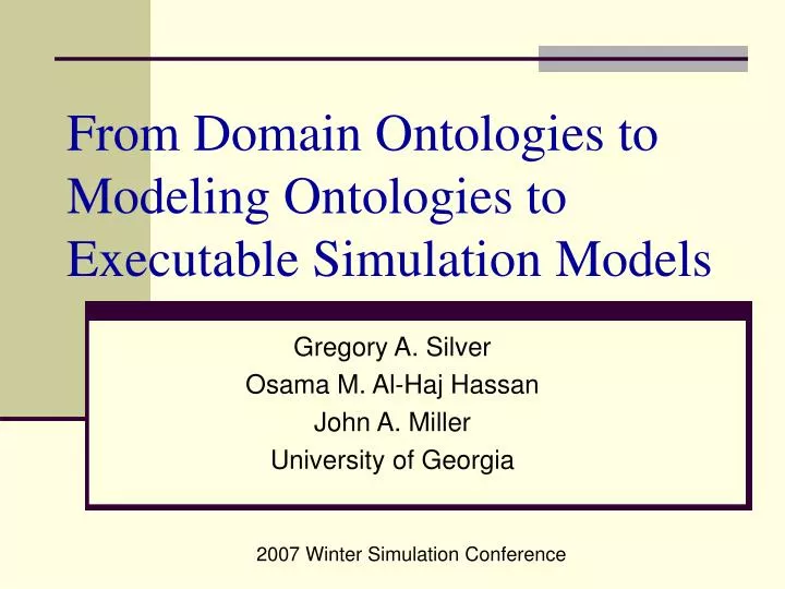 Ppt From Domain Ontologies To Modeling Ontologies To Executable Simulation Models Powerpoint 1919