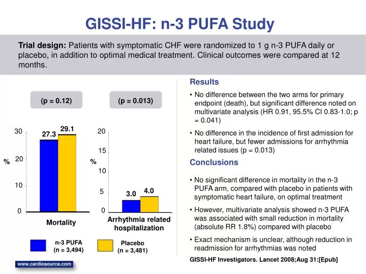 PPT - GISSI-HF: n-3 PUFA Study PowerPoint Presentation, free download ...