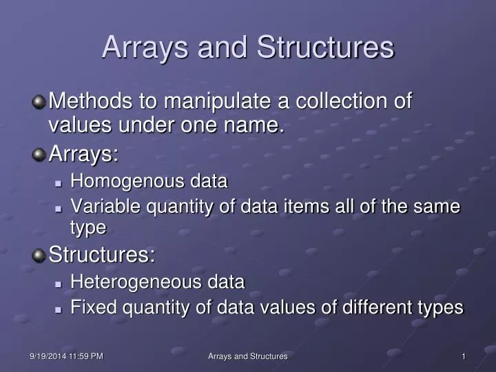PPT - Arrays and Structures PowerPoint Presentation, free download - ID ...