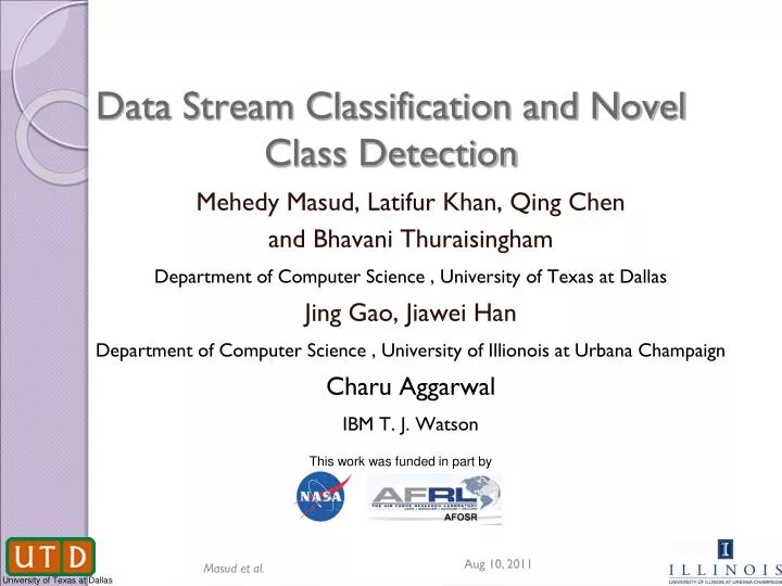 PPT - Data Stream Classification and Novel Class Detection PowerPoint Presentation - ID:4608639