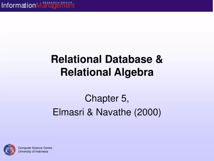 PPT - Relational Database & Relational Algebra PowerPoint Presentation - ID:4608725