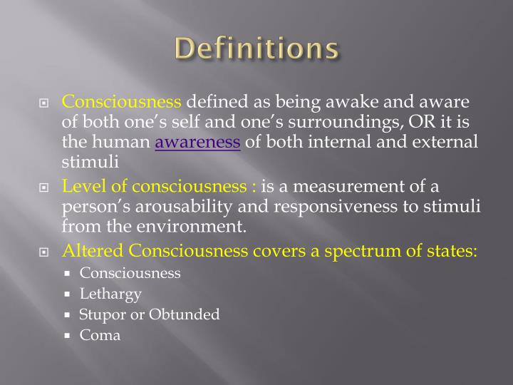 PPT - Altered Level of Consciousness PowerPoint Presentation - ID:4610850
