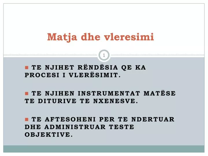 PPT - Matja dhe vleresimi PowerPoint Presentation, free download - ID ...