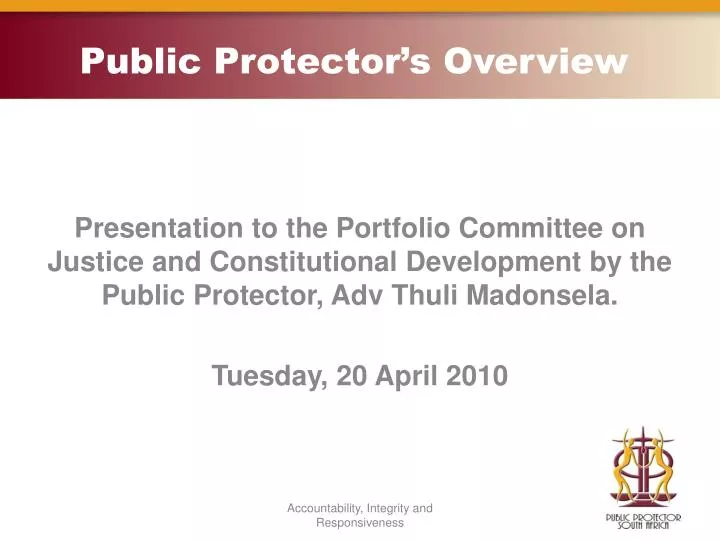 PPT - Public Protector’s Overview PowerPoint Presentation, free ...