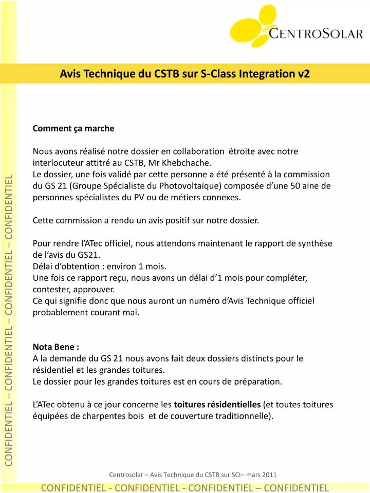 PPT - Avis Technique du CSTB sur S-Class Integration v2 PowerPoint Presentation - ID:4611902