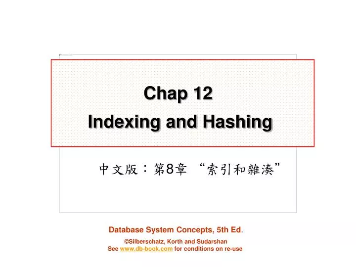 PPT - Chap 12 Indexing and Hashing PowerPoint Presentation, free ...